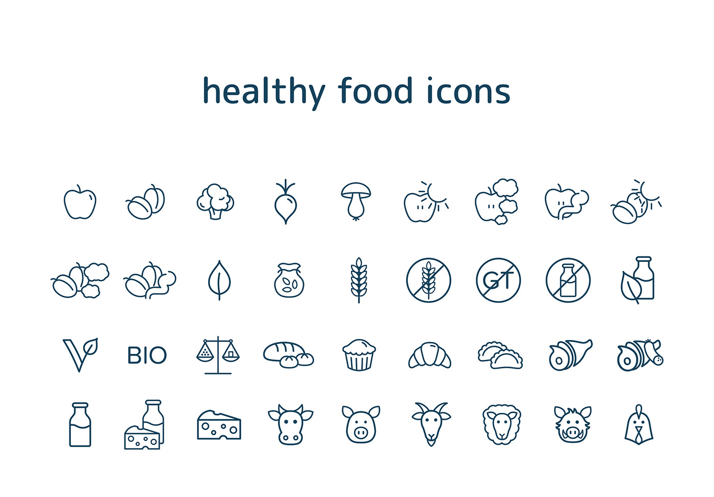 Free Healthy Food Icons – Master Script